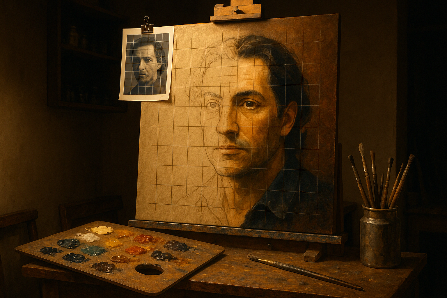From Sketch to Masterpiece: Using the Grid Method for Portrait Painting
