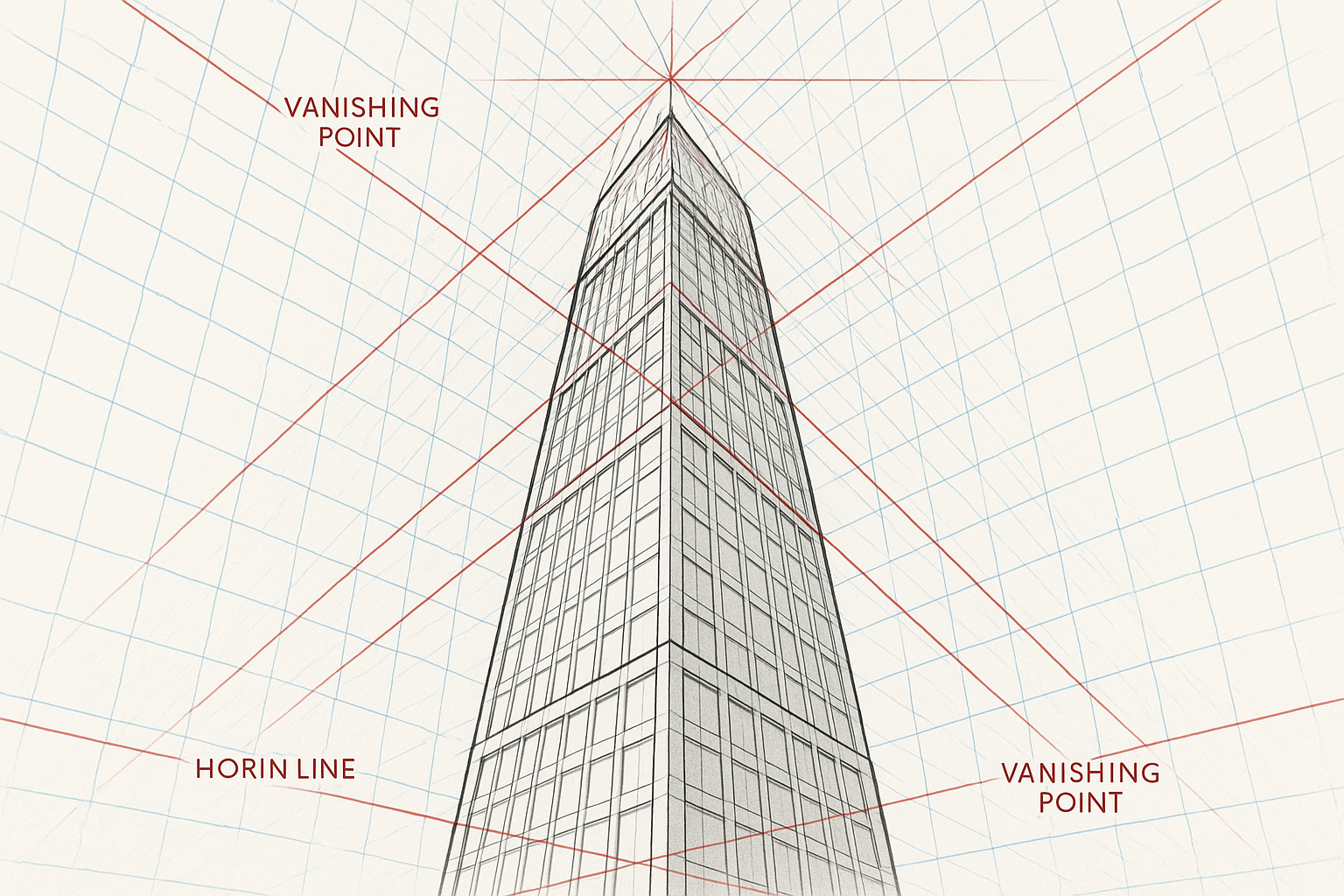 Understanding Perspective with Grid Drawing